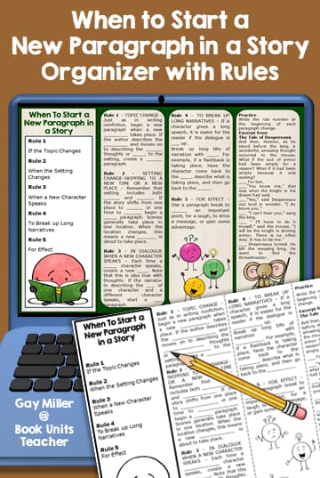When to Start a New Paragraph in a Story - Book Units Teacher